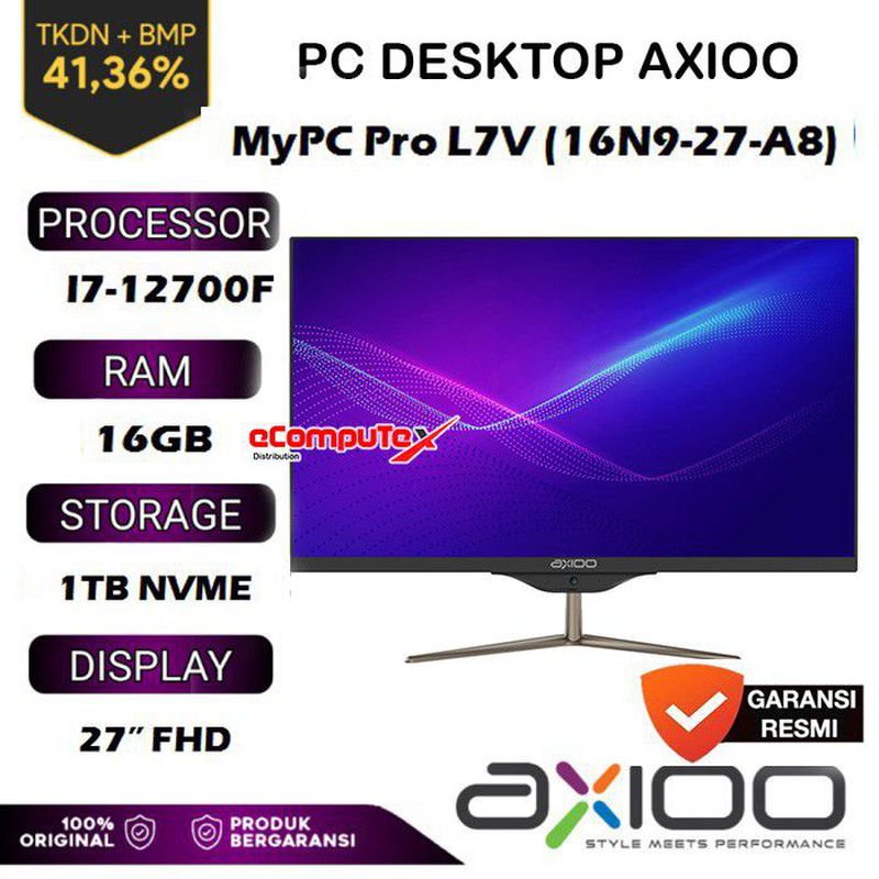 PC AIO Axioo MyPC Pro L7V (16N9-27-A8) i7-12700F 16GB 1TB NVME 27