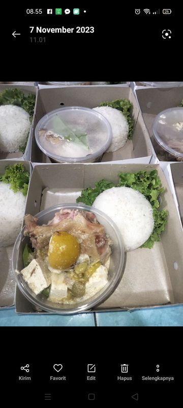 Nasi Box garang asem ayam mangkok