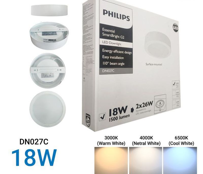 Lampu Downlight LED Philips Outbow DN027C LED15 18W 18 Watt 18watt ...