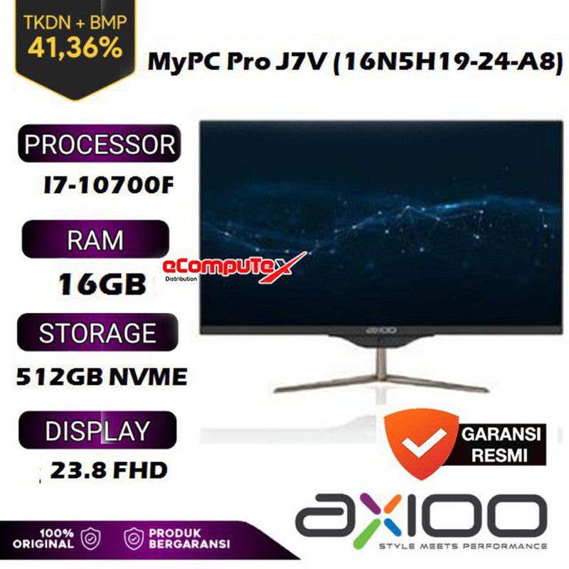 PC AIO Axioo MyPC Pro J7V (16N5H19-24-A8) i7-10700F 16GB 512GB+2TB TKDN Resmi