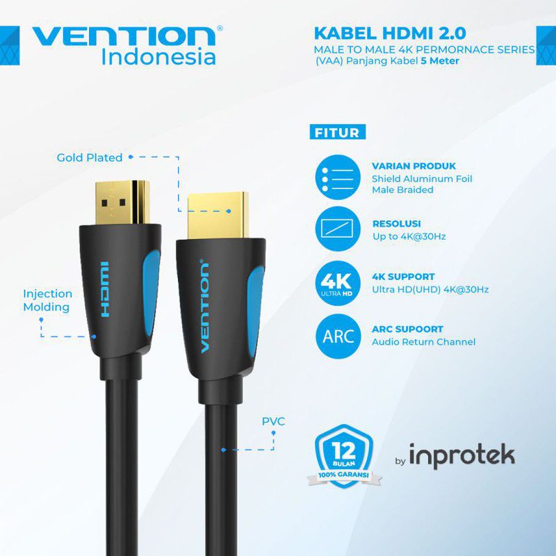 Vention 5M Kabel HDMI Male to Male 4K Performance Series - M02