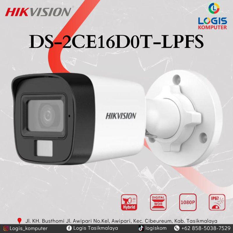 Kamera Outdoor Hikvision DS-2CE16D0T-LPFS 2MP Audio Smart Dual Light Termurah Berkualitas