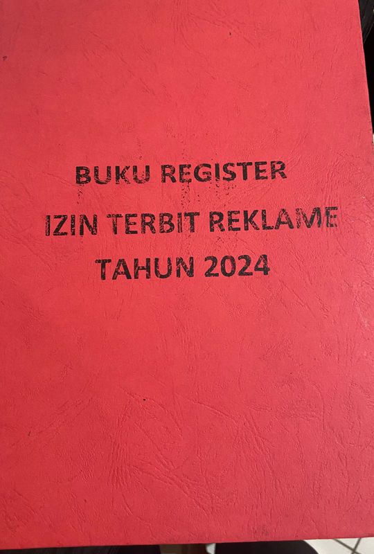 Buku Register Izin Terbit Reklame (HVS A3 BB isi 100lbr Jilid Permanen)