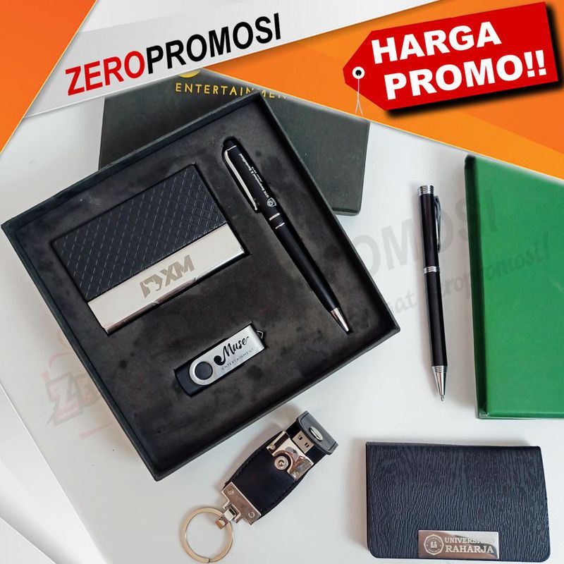 Souvenir Kantor Gift set 3In1 ( Pulpen + Flashdisk + card box )