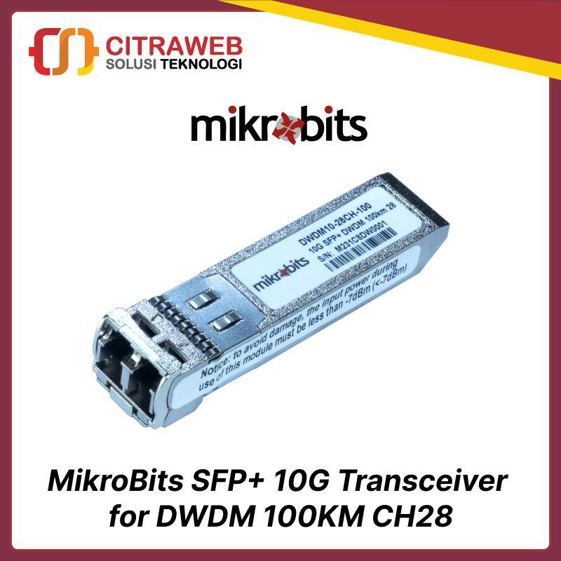 MikroBits SFP+ 10G Transceiver DWDM 100KM CH28 DWDM10-28CH-100