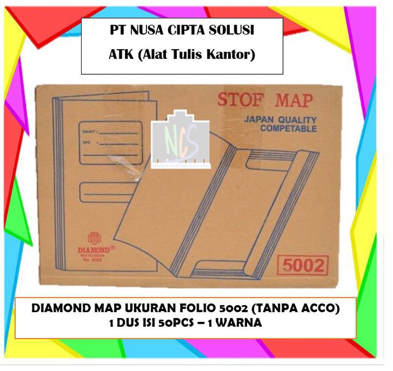 DIAMOND MAP KARTON FOLIO 5002 TANPA ACCO - 1DUS ISI 50PCS - Hijau