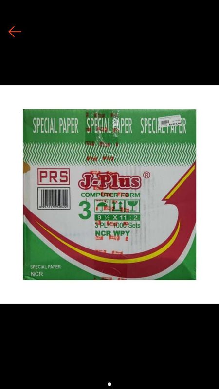 Kertas Continuous form 3 ply uk. 9 1/2 x 11 : 2 3ply 1000sets