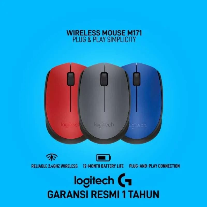 Mouse Logitech Wireless M171 - Merah
