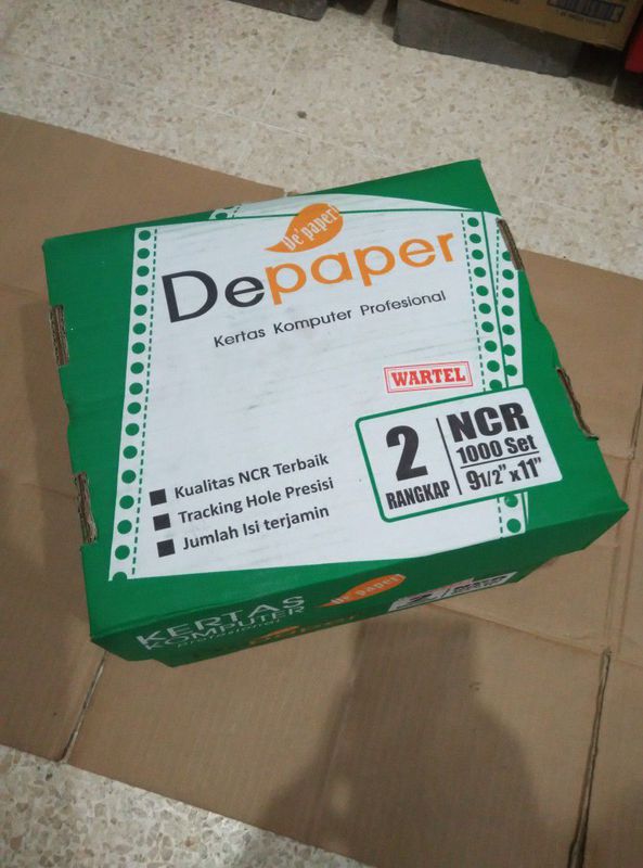 Kertas Continuous Form Depaper 2 ply 9.5 x 11 inchi