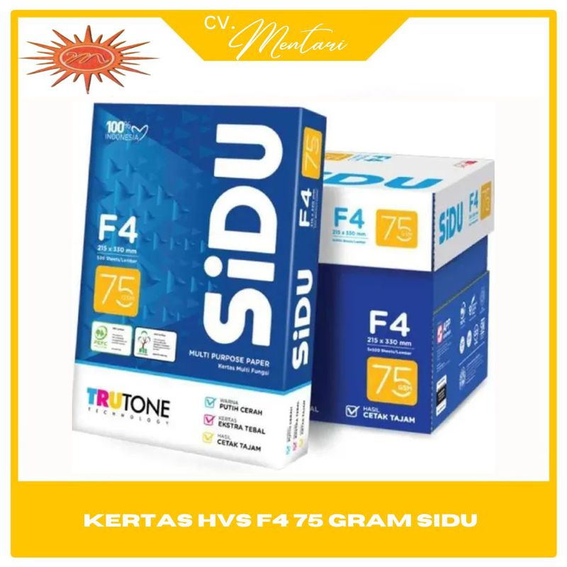 KERTAS HVS F4 75 GRAM SIDU - Dus