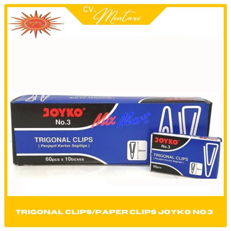 TRIGONAL CLIPS/PAPER CLIPS JOYKO NO.3 - Dus (Besar)