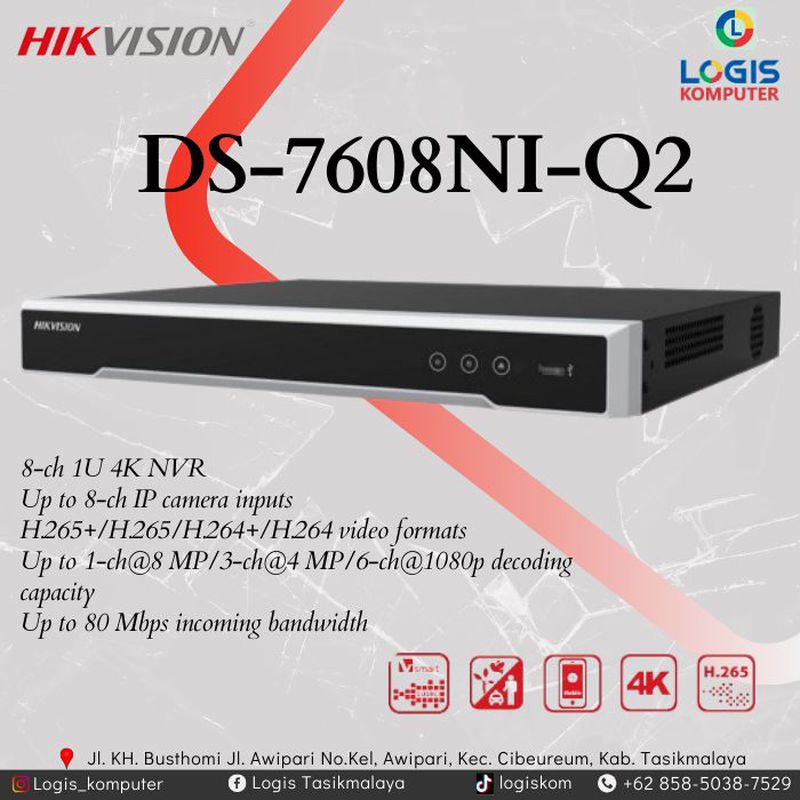 DVR Hikvision DS-7204HUHI-K1/E 4-ch 5 MP 1U H.265 DVR