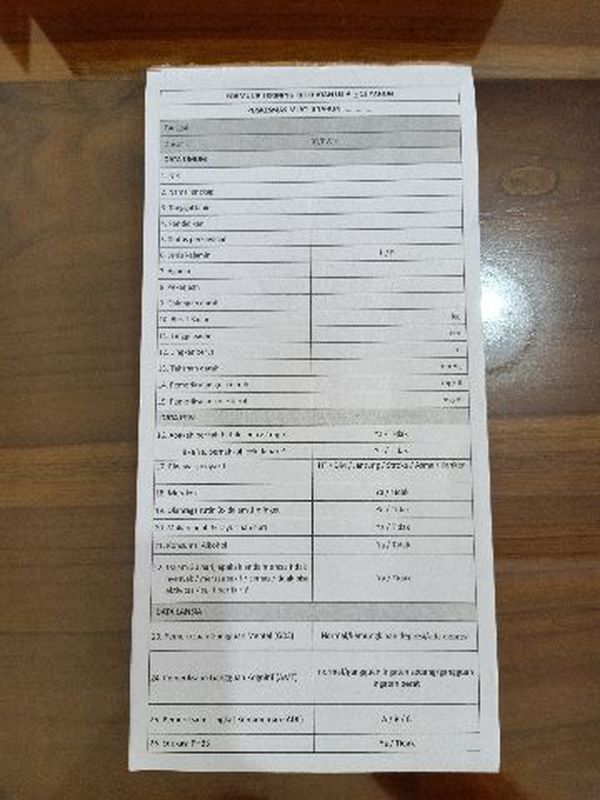 FORMULIR SKRINING KESEHATAN 15 TAHUN KE ATAS