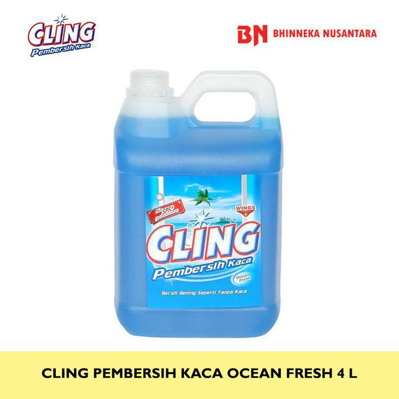 Cling Pembersih Kaca Ocean Fresh Jerigen 4 Liter