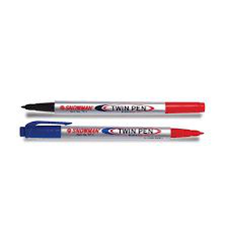 Pulpen twin pen Biru dan Merah