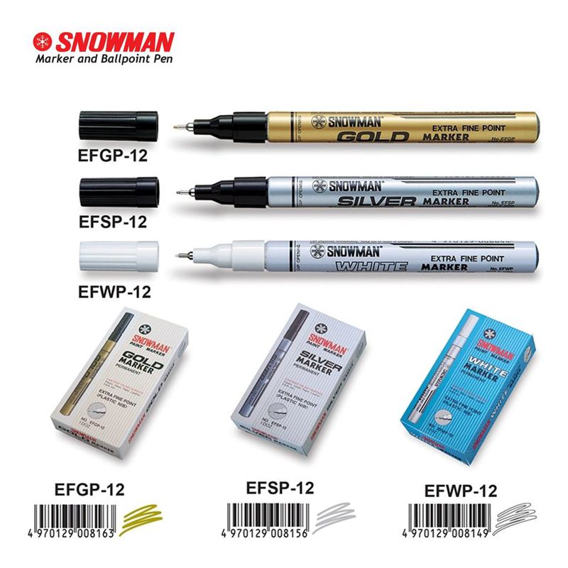 Spidol Snowman Permanen Putih,Gold,Silver - Gold