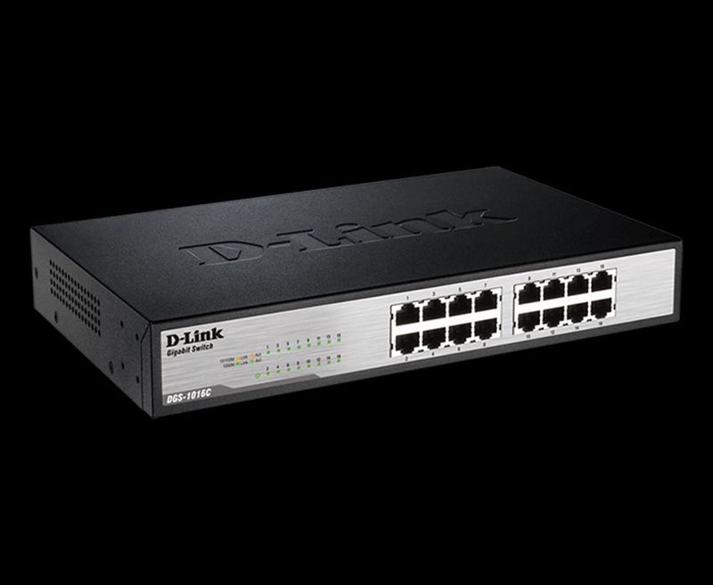 D-Link DGS-1016C 16-Port Gigabit Unmanaged Desktop Switch Rackmount