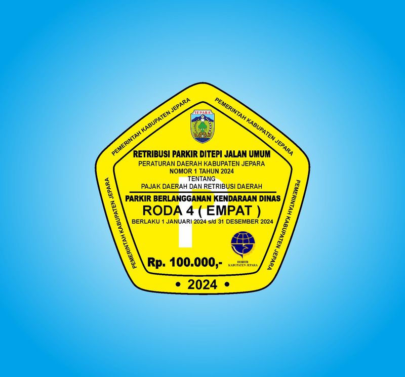 Stiker Parkir Berlangganan Kendaraan Dinas Roda 4 Dishub 2024
