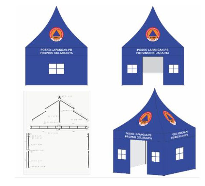 TENDA POSKO UKURAN 4 X 4 METER MODEL PAKAI CANOPY