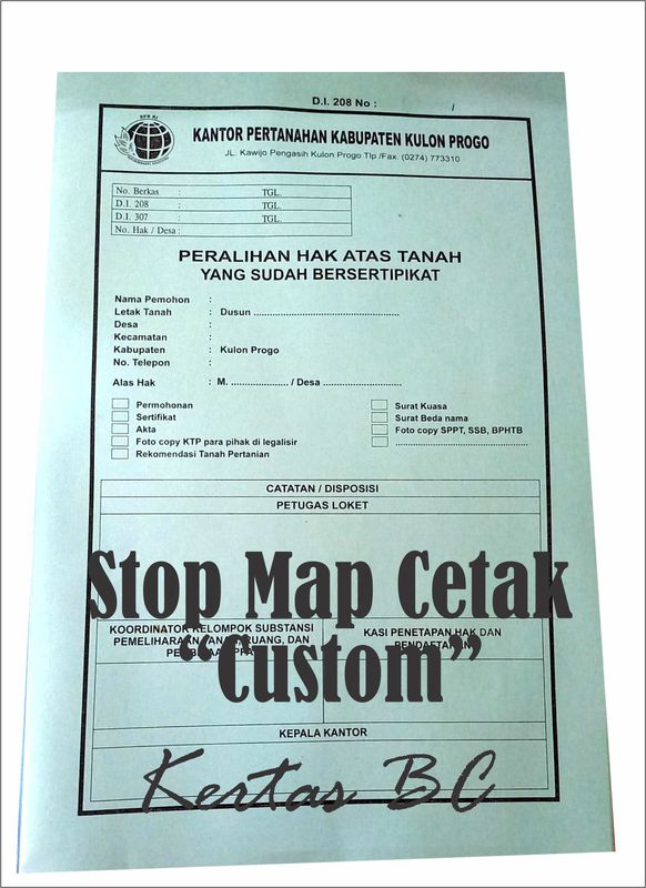 Stop Map Cetak Ber kop / Kertas BC