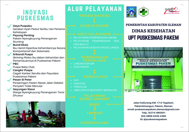 Leafet Promkes warna, Puskesmas Pakem