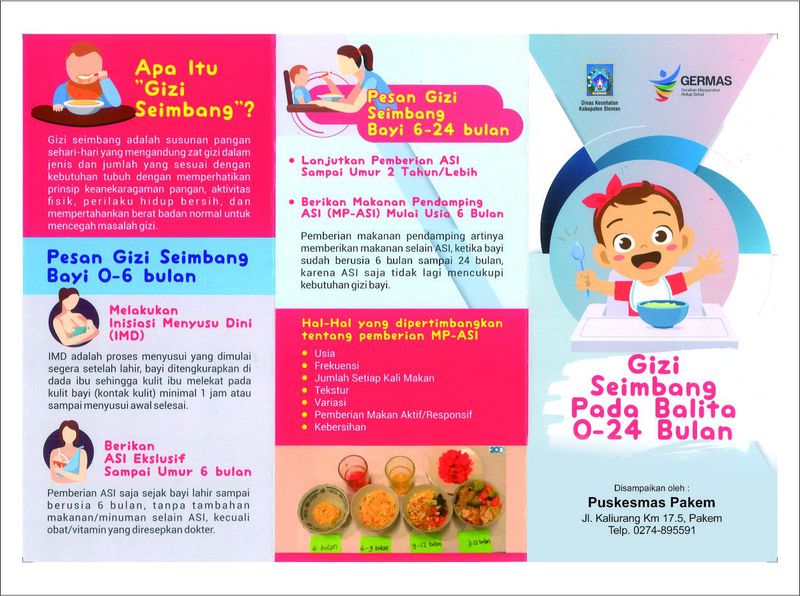 Leaflet gizi , Puskesmas Pakem