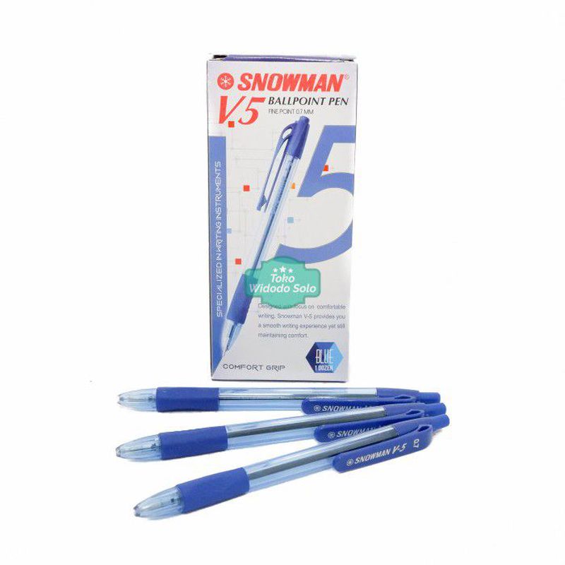 Pulpen Snowman V5 0.7 biru