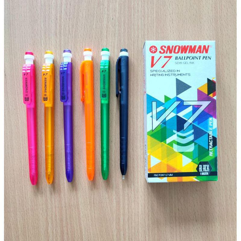 Ballpoint Snowman V-7 (12 pcs)