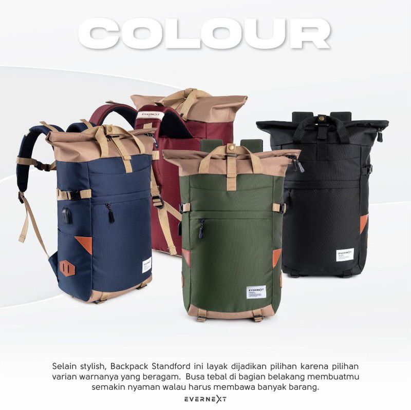 EVERNEXT TAS RANSEL PRIA WANITA TAS PUNGGUNG LAPTOP BACKPACK STANFORD ...