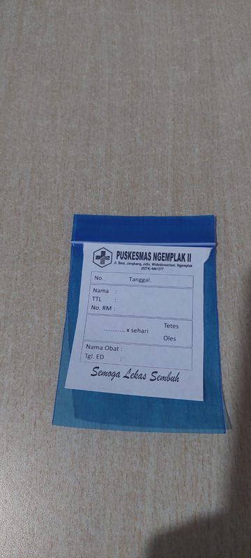 Plastik Biru Obat Berlogo 7 x 10 Puskesmas Ngemplak II