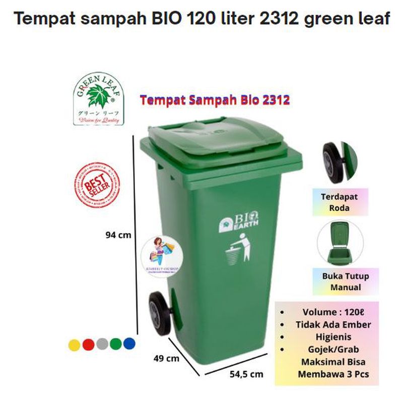 Tempat Sampah 120 Liter Green Leaf 2312