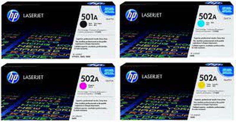 Hewlett-Packard Toner Printer LaserJet 501A Black dan 502A Cyan ...