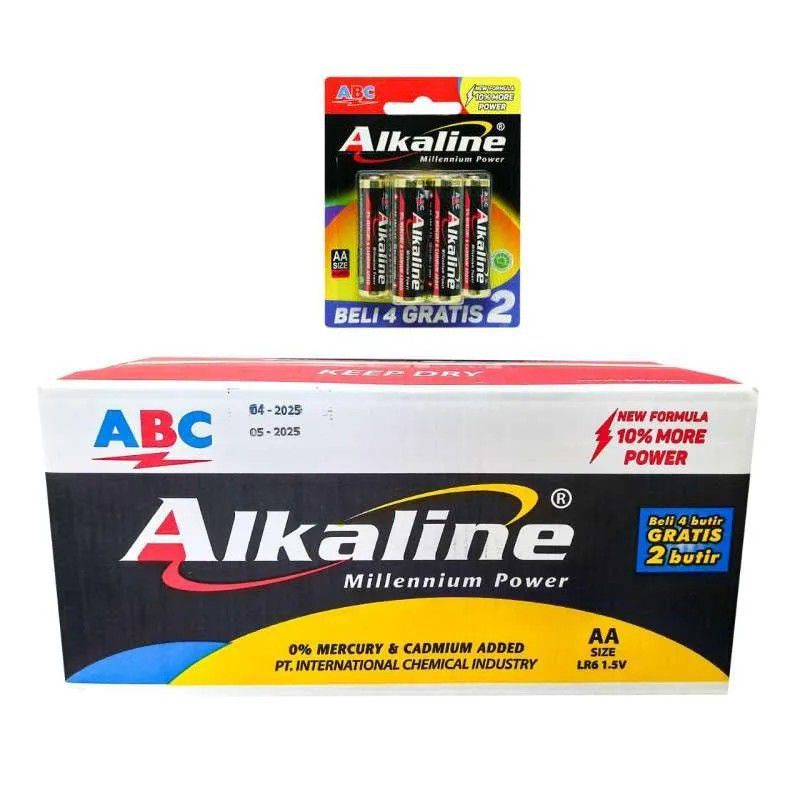 Baterai ABC Alkaline AA / A2 Isi 6 - 1,5 volt