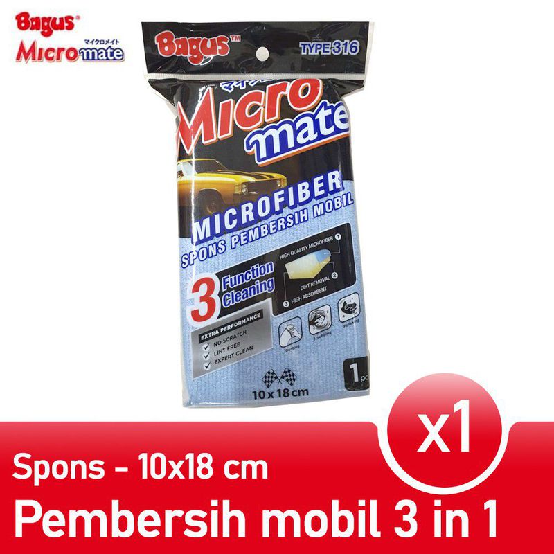 Bagus Micro Mate MicroFiber busa pembersih mobil 316 10x18 cm