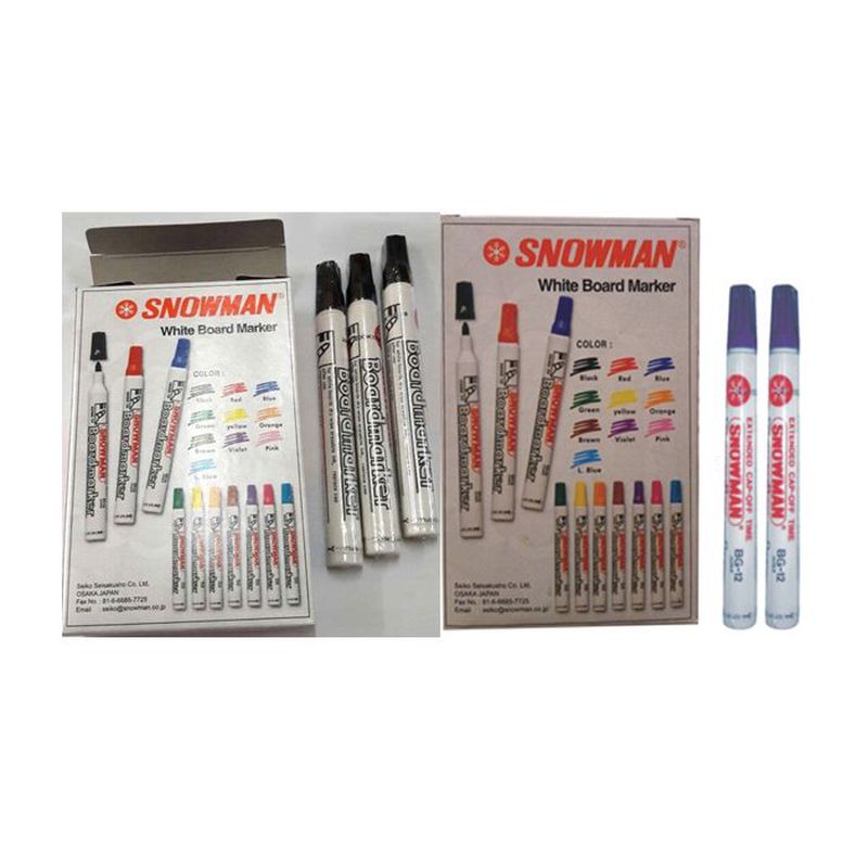 SPIDOL SNOWMAN WHITEBOARD HITAM / BIRU