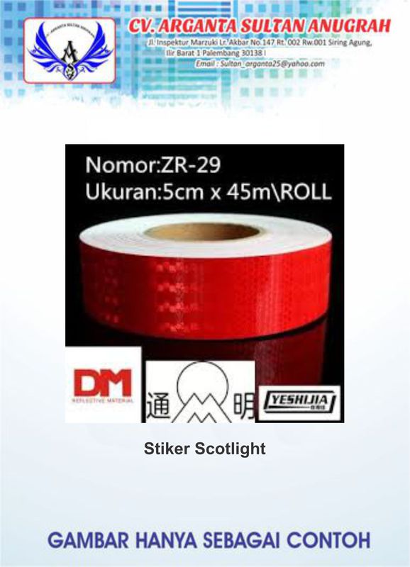 Stiker Scotlite Merah Refletive