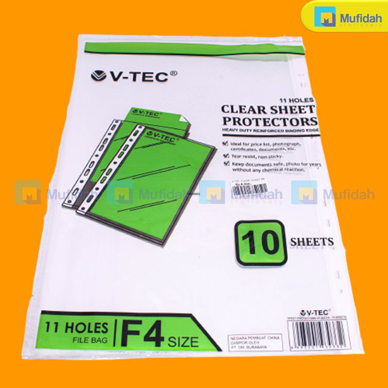 V-TEC CLEAR SHEET PROTEC F4 VT-303 @10