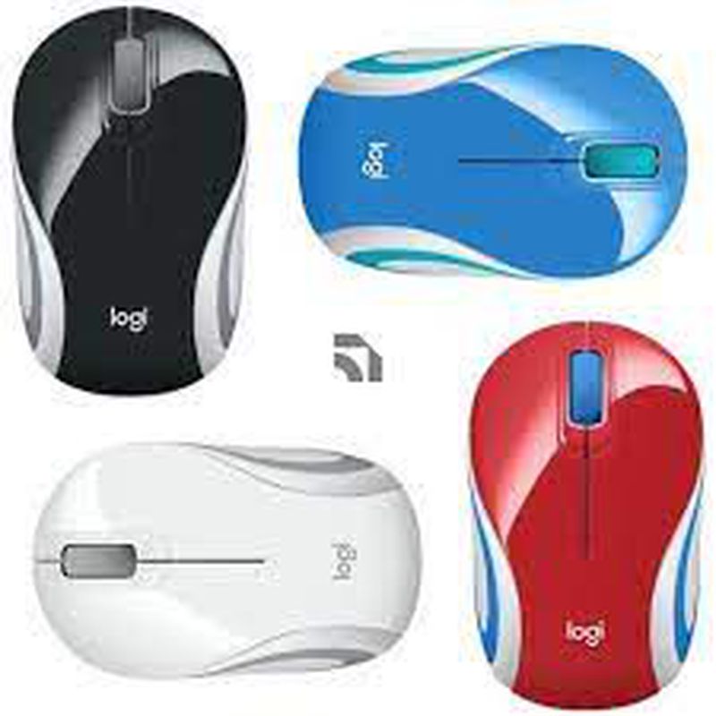 Logitech Mouse Wireless M187 Mini Portable - RED