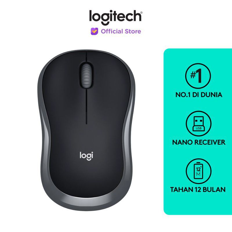 Logitech Mouse Wireless B175 - Hitam