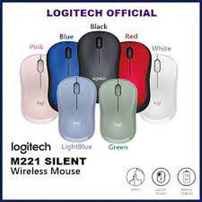 Logitech Mouse Wireless Optical M221 - Biru