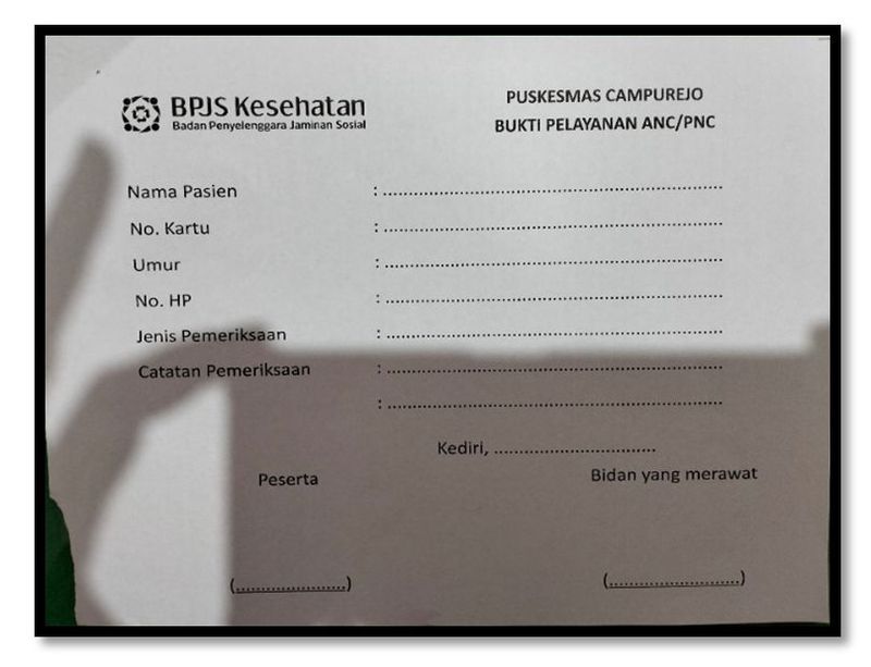 Format Bukti Pelayanan ANC/PNC