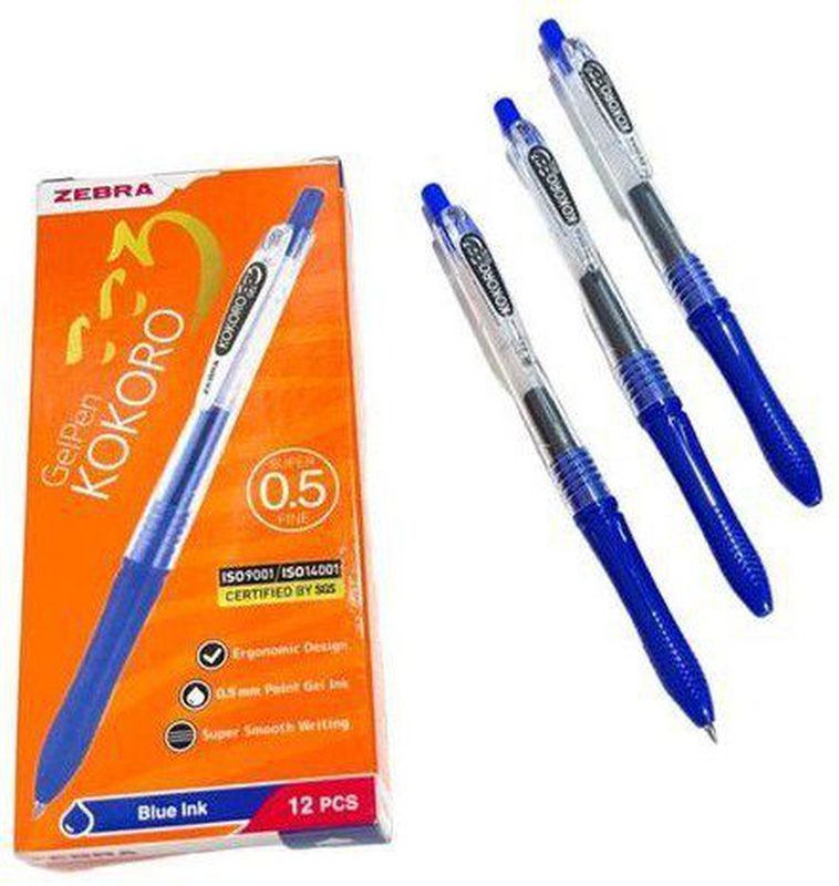 Pulpen Gel Pen Zebra Kokoro Super Fine 0.5 mm – Biru
