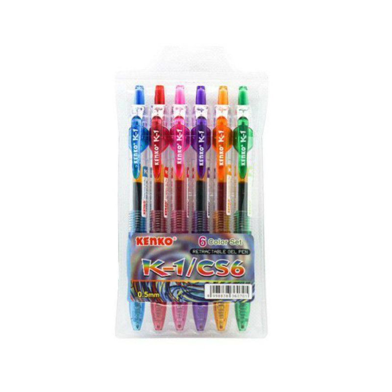 Ballpoint Kenko Gel K1 CS6 6 Warna - 1 Set