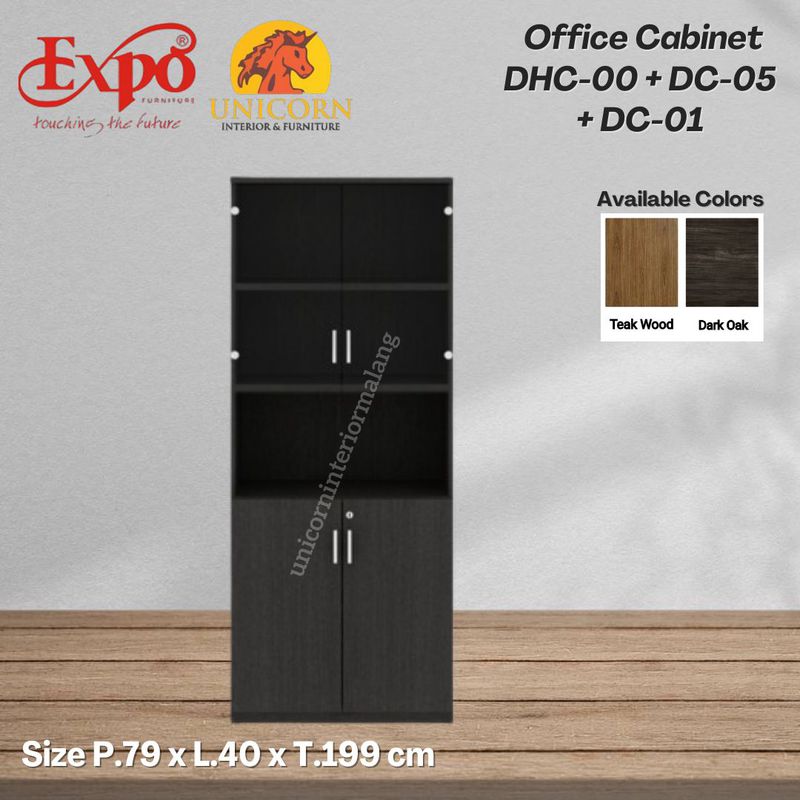 Office Cabinet Type DHC-00 + DC-05 + DC-01 - Dark Oak