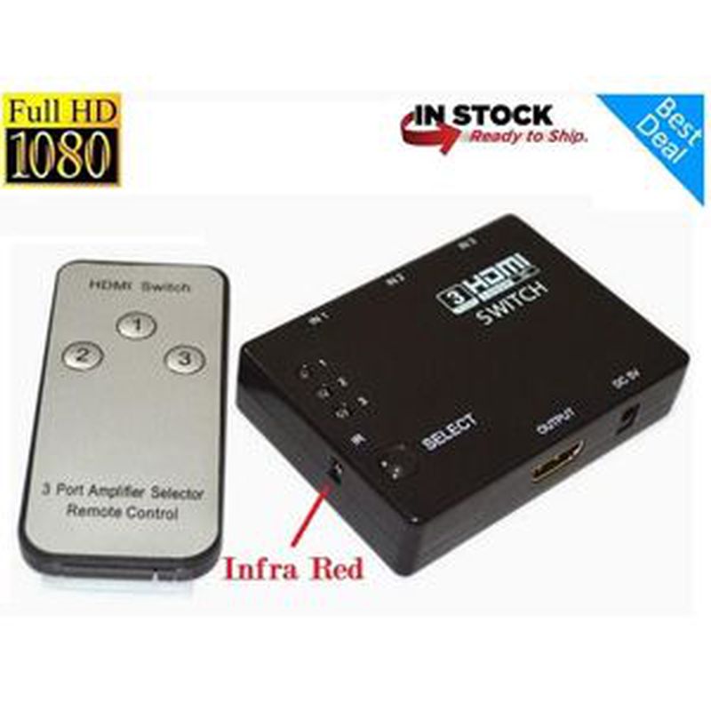 HDMI SWITCH 3 PORT FULL HD 1080P WITH REMOTE - HDMI SWITCHER