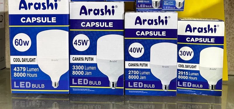 Lampu Arashi Capsule LED 30 40 45 55 60 Watt / Bohlam LED Hemat Energi - 40wat
