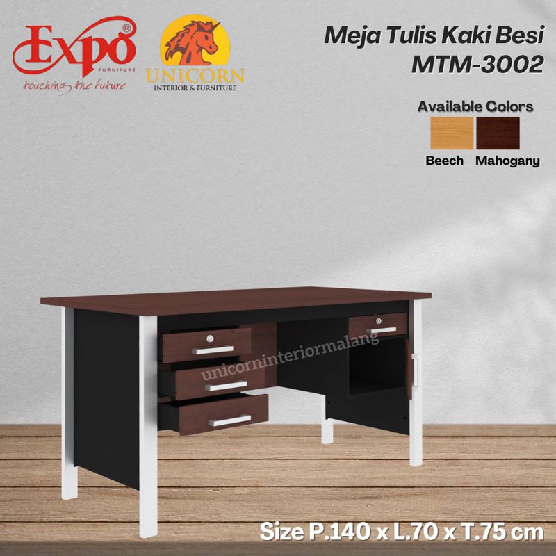 Meja Tulis Kaki Besi Type MTM-3002 - Beech