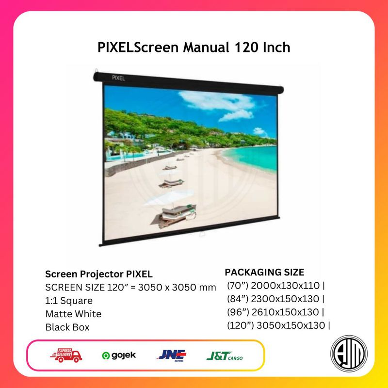 PIXEL Screen Manual 120 Inch / Layar Proyektor Manual Wall