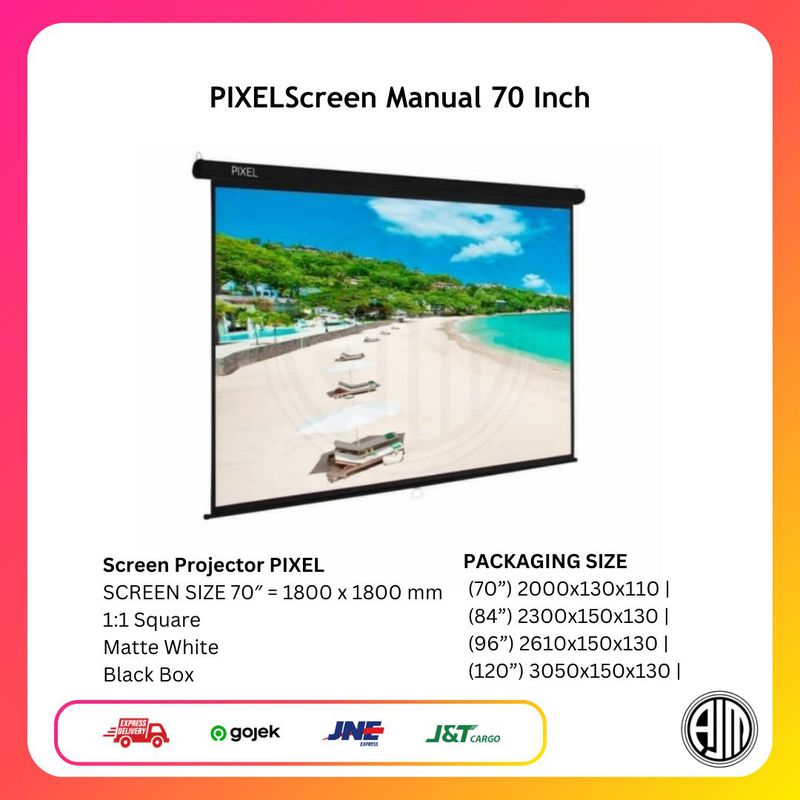 PIXEL Screen Manual 70 Inch / Layar Proyektor Manual Wall