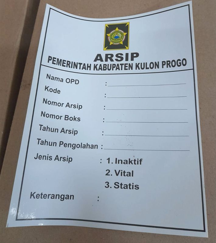 Cetak sticker box arsip
